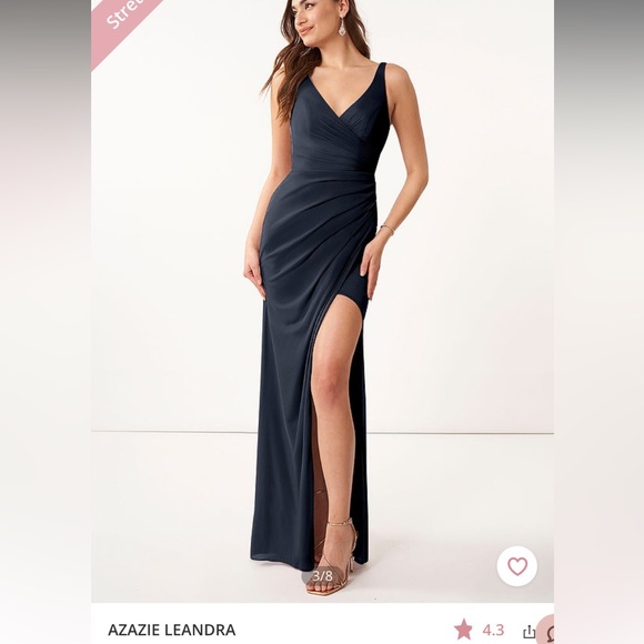Azazie | Dresses | Azazie Leandra Dark Navy Bridesmaids Dress | Poshmark